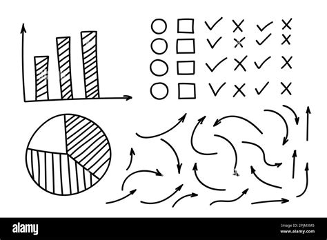 Doodle Arrows Set Or Collection Hand Drawn Shapes Check Marks
