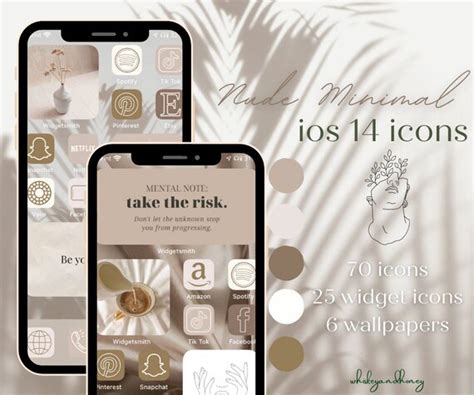 Nude Minimal Aesthetic Ios Icons Pack Etsy