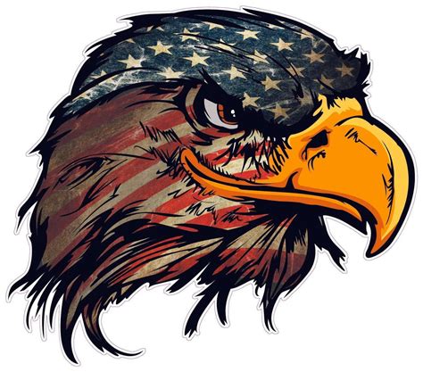 American Flag Eagle Head V3 Decal Nostalgia Decals Die Cut Vinyl