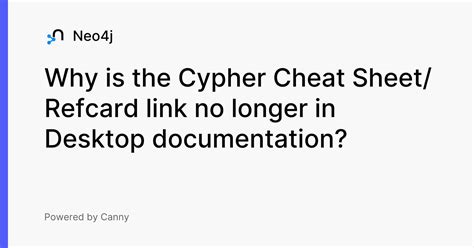 Why Is The Cypher Cheat Sheetrefcard Link No Longer In Desktop