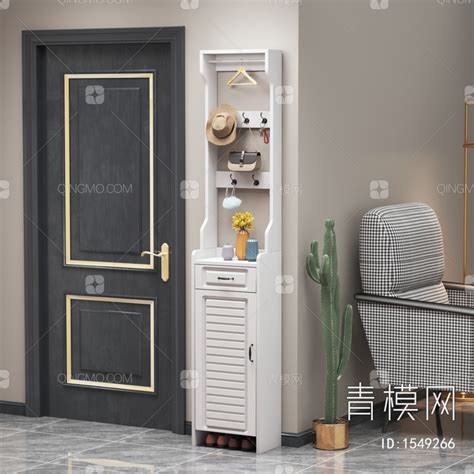 【鞋柜带衣架入户柜3d模型】 现代vr北欧轻奢其他简欧自然风有灯光有贴图max2016鞋柜带衣架入户柜3d模型下载 Id1549266 免费