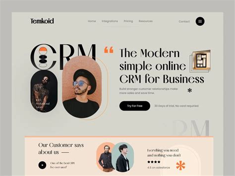 Crm Header Design Temkoid Header Design Web Design Agency Web Layout Design