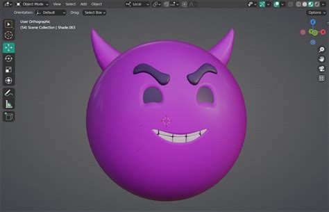 3d Model Smiling Face With Horns Animated Emoji Vr Ar Low Poly