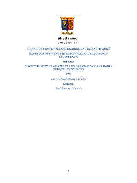Circuit Theory Ii Lab Report 2 Pdf Electronic Oscillator Amplifier