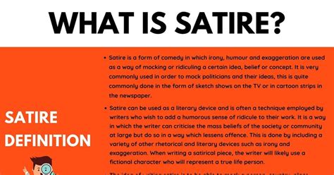 Satire Definition And Examples Of Satire In Conversation Literature ESL Satire Ielts