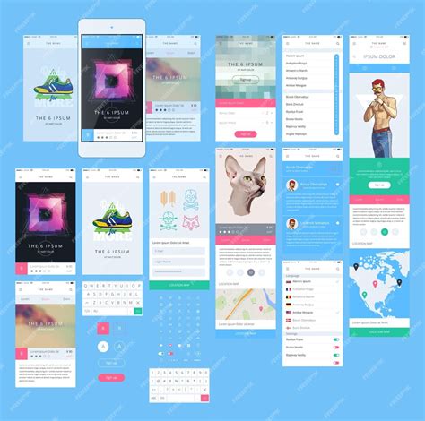 Premium Vector Vector Phone Gui Template Wireframe Ui Kit