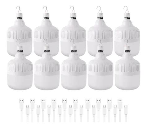 10pcs Focos Hogar Portatil Gancho Led Usb Recargables 120w Mercadolibre