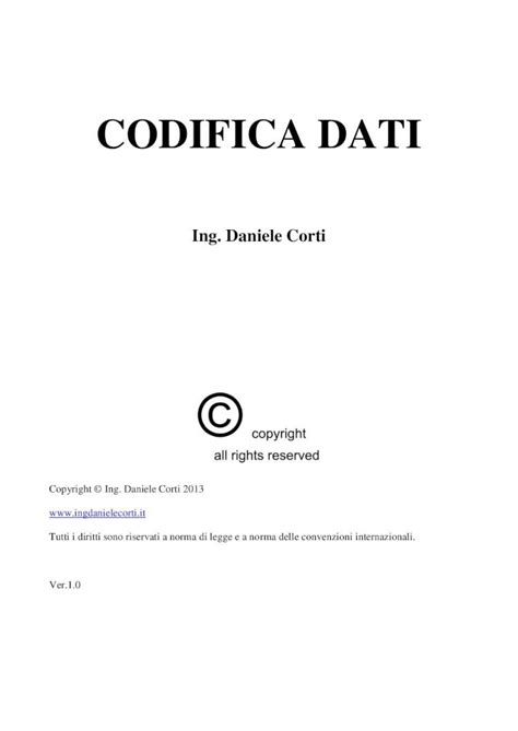 Pdf Codifica Dati Il Sistema Di Codifica O Codifica