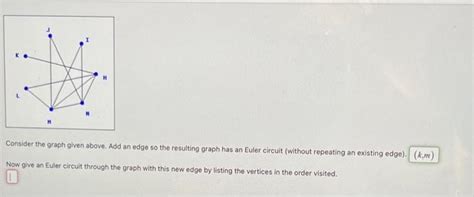 Solved Consider The Graph Given Above Add An Edge So The