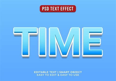 Premium Psd Editable 3d Time Text Effect