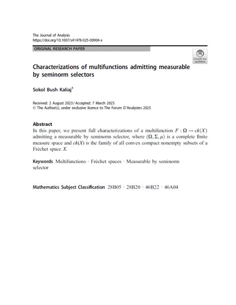 pdf characterizations of multifunctions admitting measurable by