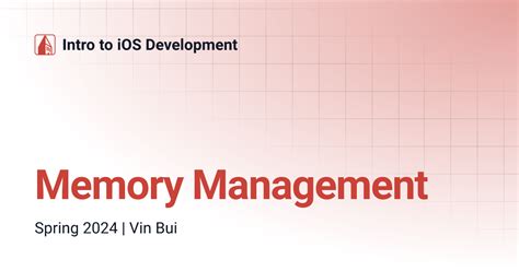 Memory Management Intro To Ios Development