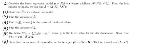 Solved Consider The Linear Regression Model Y X Chegg Com