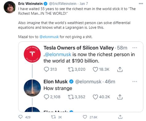 Eric Weinstein Math Phd On Elon Musk Becoming The Richest Person In The World And The Comments