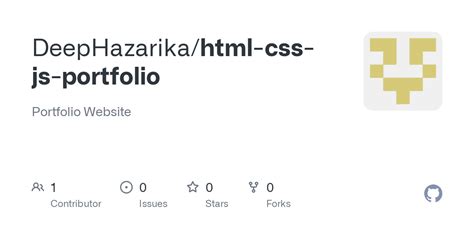 Github Deephazarikahtml Css Js Portfolio Portfolio Website