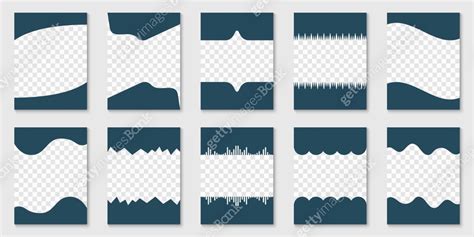 Set Of Separator Shapes Abstract Curve Lines Wave Frame For Web Page Template Divider Header