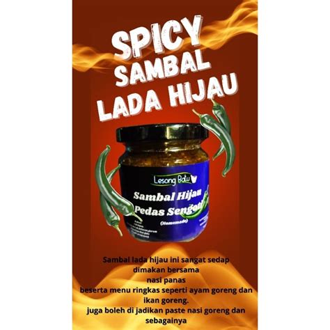 Sambal Hijau Pedas Sengoti Homemade Sambal Lada Hijau Kosong