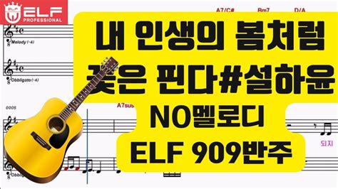 내 인생의 봄처럼 꽃은 핀다 설하윤 Mr원키 이조b G Key 기타 Youtube