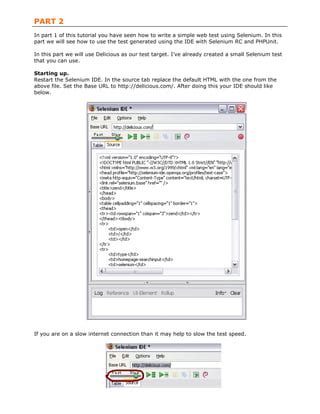 Selenium Ide Tutorial PDF
