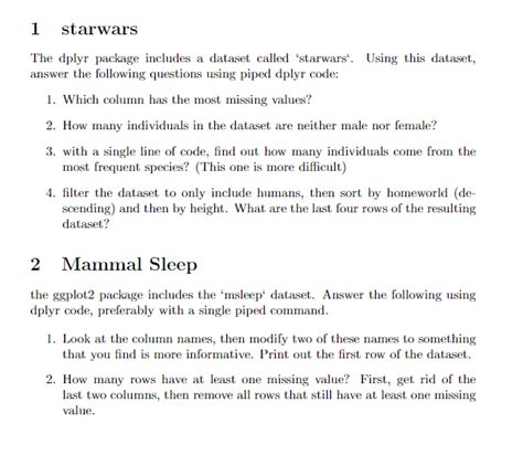 1 Starwars The Dplyr Package Includes A Dataset