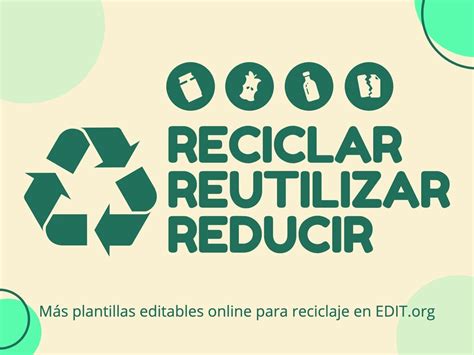 Carteles Editables De Reducir Reusar Y Reciclar
