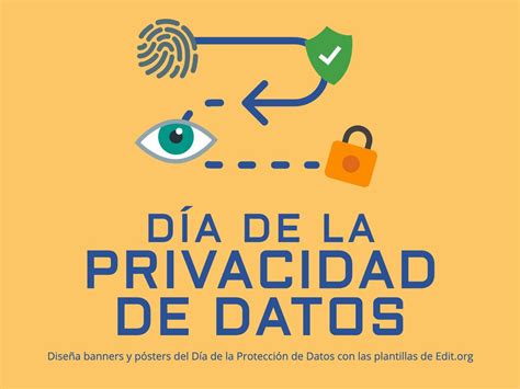 Pósters Del Día De La Protección De Datos Para Editar