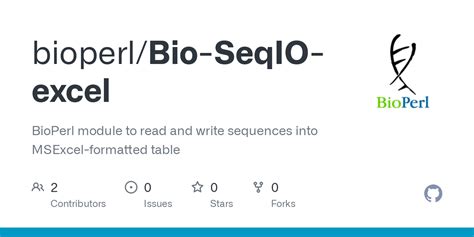 Github Bioperlbio Seqio Excel Bioperl Module To Read And Write Sequences Into Msexcel
