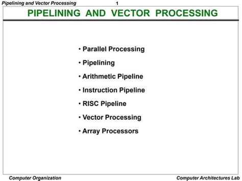 Parallel Processing And Pipelining Ppt