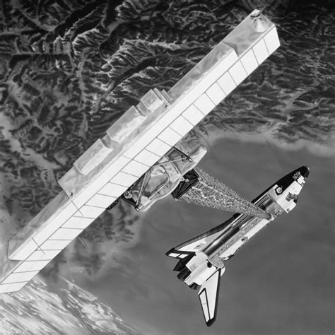 Artists View Of The Srtm Configuration In Space Note That The Mast