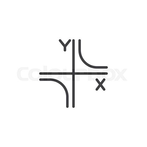 Coordinate Axis Outline Icon Stock Vector Colourbox