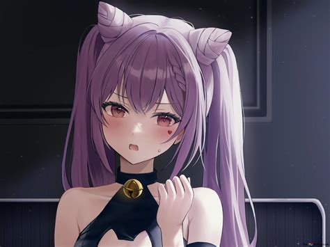 Hot Shy Girl Keqing Black Dress Genshin Impact HD Wallpaper Download