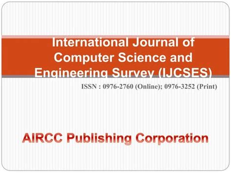 Ijcses Journal Presentations