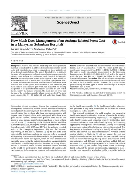 06 How Much Does Management Of An Asthma Related Event Cost In A