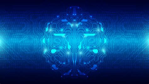 Brain Futuristic Element Circuit Board With Encoder And Decoder Binary