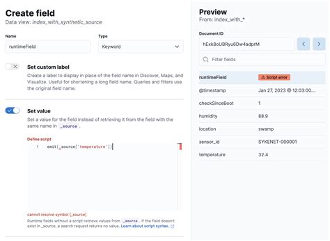 Runtime Field Provide Better Error Message On Synthetic Source Usage