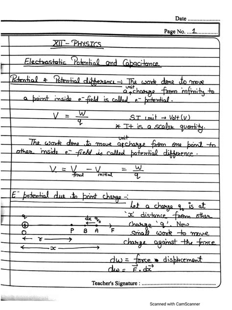 Ch 2 Electric Potential And Capacitance Xii New Pdf