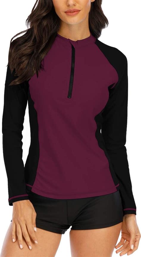 Halcurt Womens Rash Guard Uv Protection Upf 50 Sun Protection Shirt