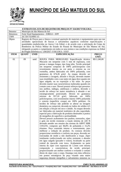 PDF MUNICÍPIO DE SÃO MATEUS DO PDF filedevendo atender aos ensaios