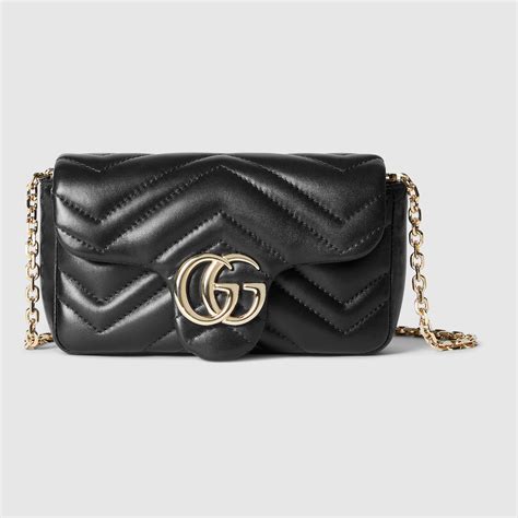 Gg Marmont Mini Shoulder Bag In Black Leather Gucci® Uk