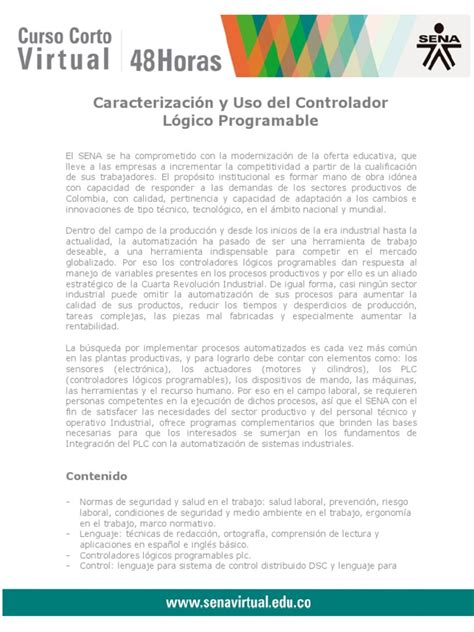 Caracterizacion Y Uso Del Controlador Logico Programable Pdf