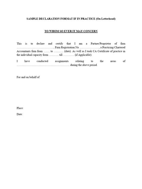 Self Declaration Format Pdf Mortgage Law Natural Resources Law