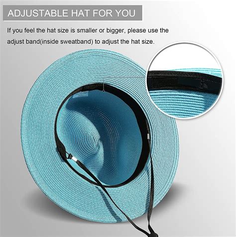 Lanzom Women Wide Brim Straw Panama Roll Up Hat Fedora Beach Sun Hat