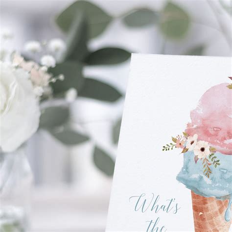 Ice Cream Gender Reveal Invitation Whats The Scoop Etsy