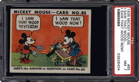 1935 Gum Inc Mickey Mouse R89 And R90 I Saw That Wood Type Ii