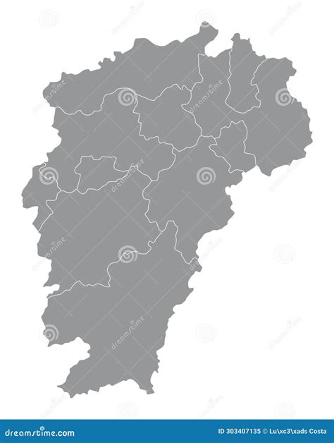 Jiangxi Province Administrative Map Cartoon Vector