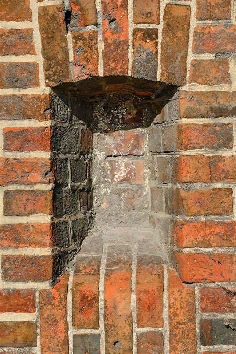 Premium Photo Recess In An Old Red Brick Wall