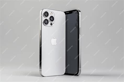 Iphone 14 Pro Max On Isolated White Background White Mockup Screen All