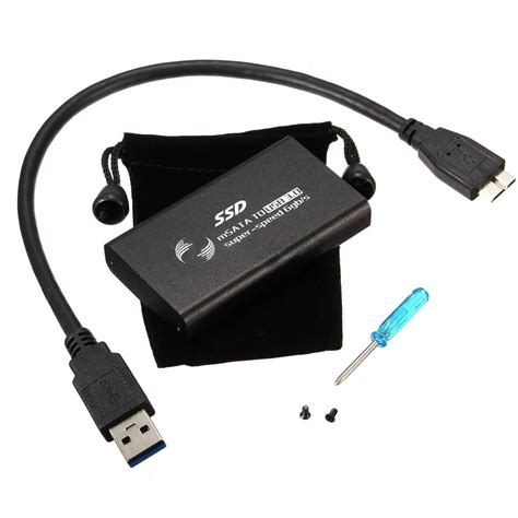 Gtfs 5x3cm 18 Usb 30 External Enclosure Case Msata Ssd Converter Adapter Cable Black In Hdd