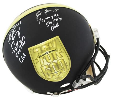Peyton Manning Brett Favre 70K YDS 500 TD Signed F S Proline Helmet