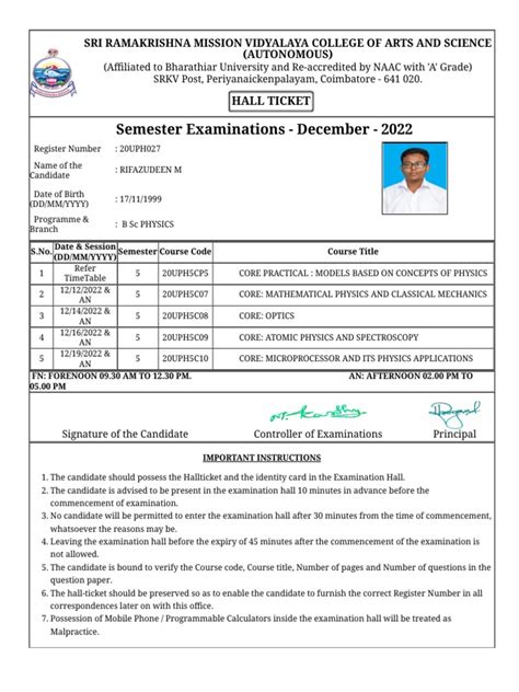 Srmvcas Controller Of Examination Pdf